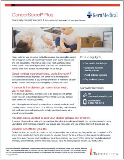 Cancer Plan – Transamerica – Kern Medical Benefits Site